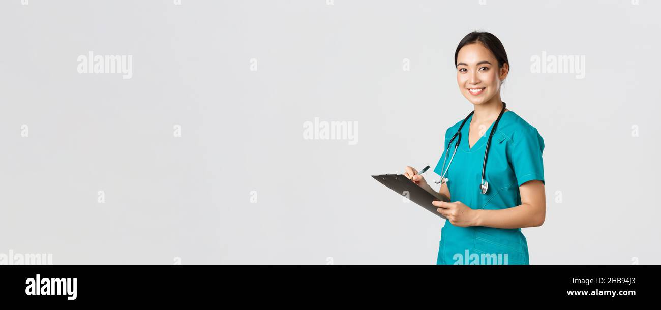 Healthcare workers, preventing virus, quarantine campaign concept ...
