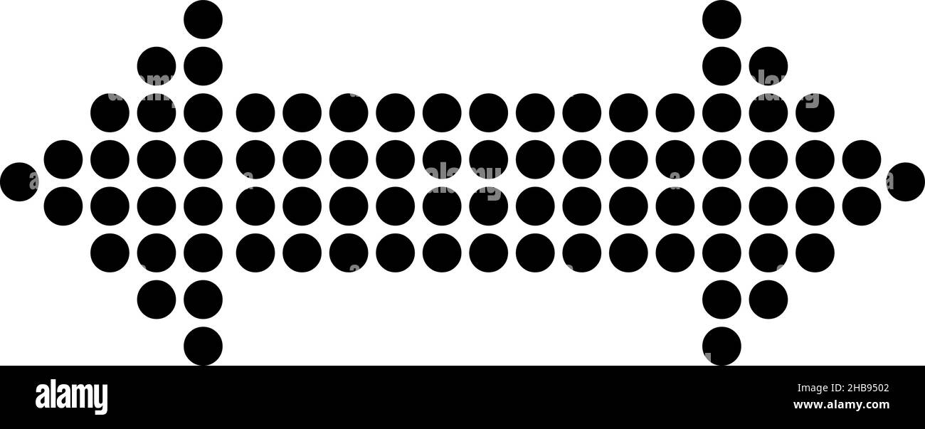 Vector illustration of an arrow designed with points and with two ...