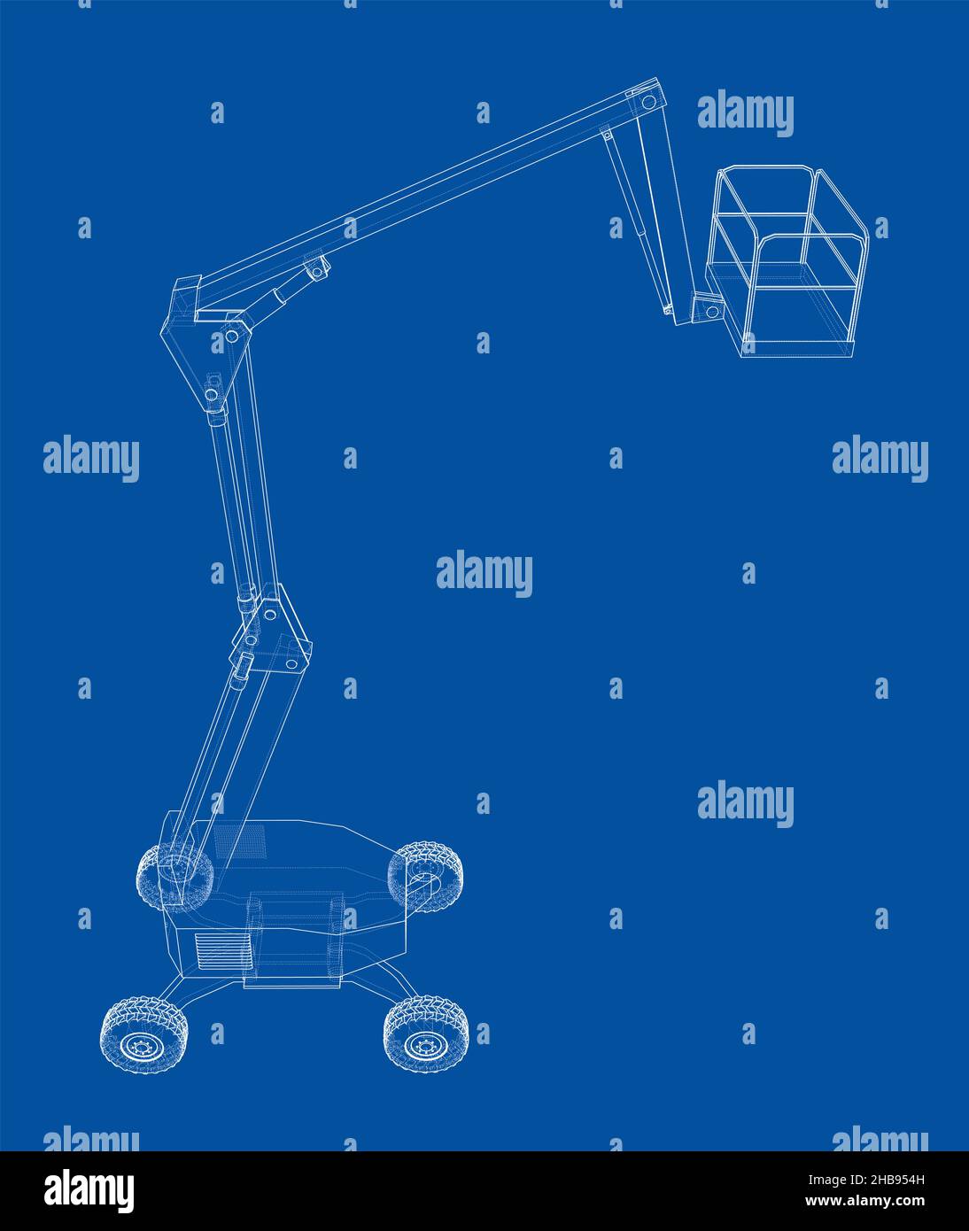 Aerial platform concept outline. 3d illustration. hi-res stock ...