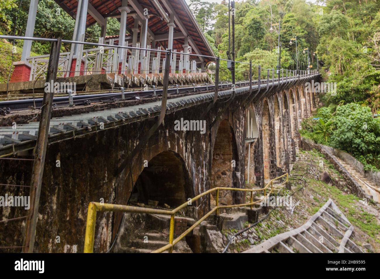 Bridge of funicular to Penang hill, Malaysia Stock Photo - Alamy