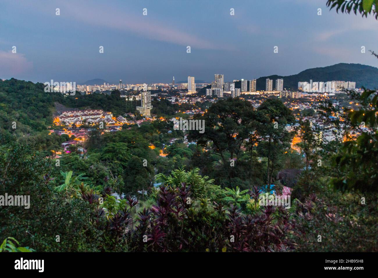 Evening aerial view of Penang, Malaysia Stock Photo - Alamy