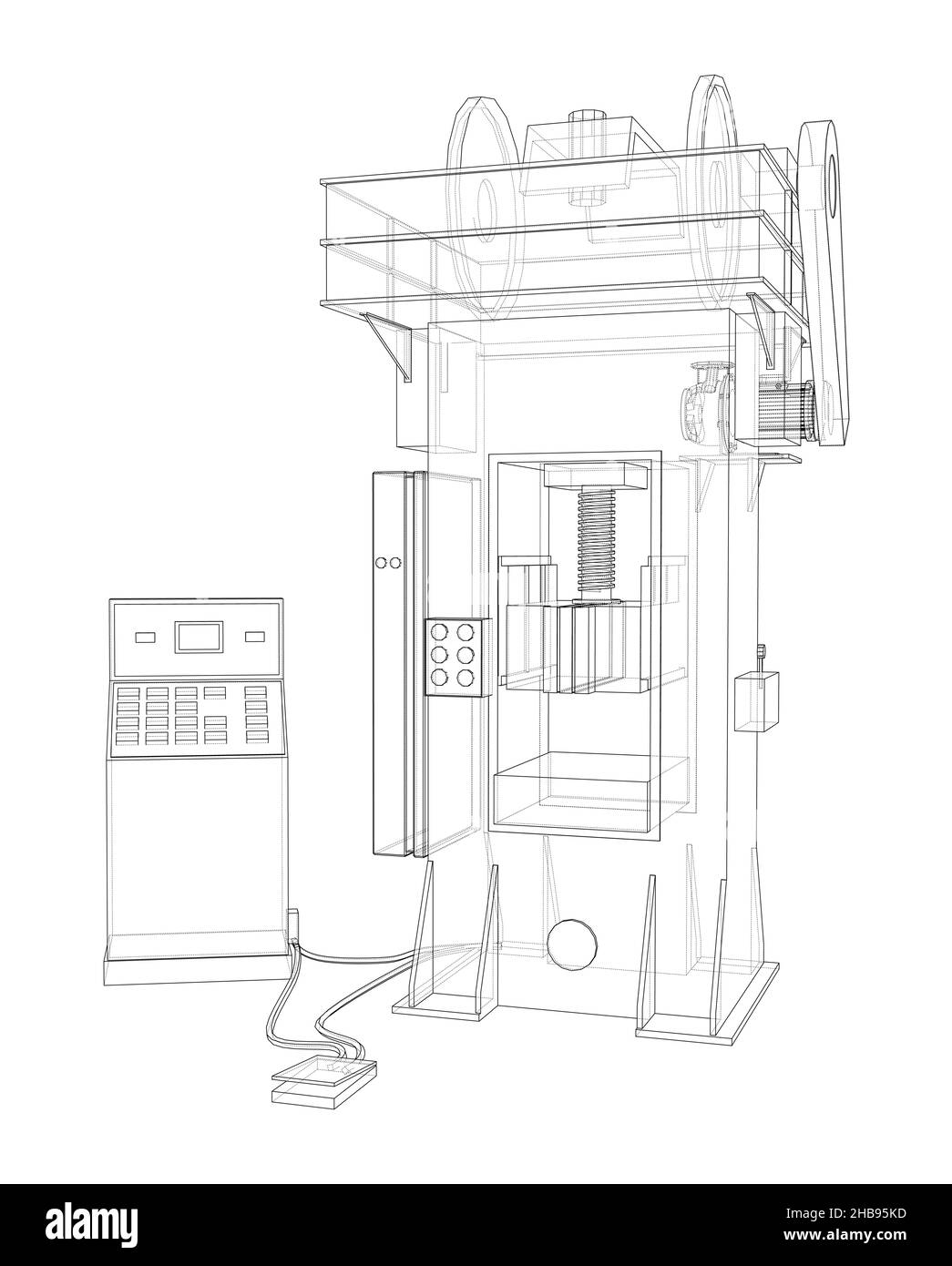 Friction screw press concept outline Stock Photo - Alamy