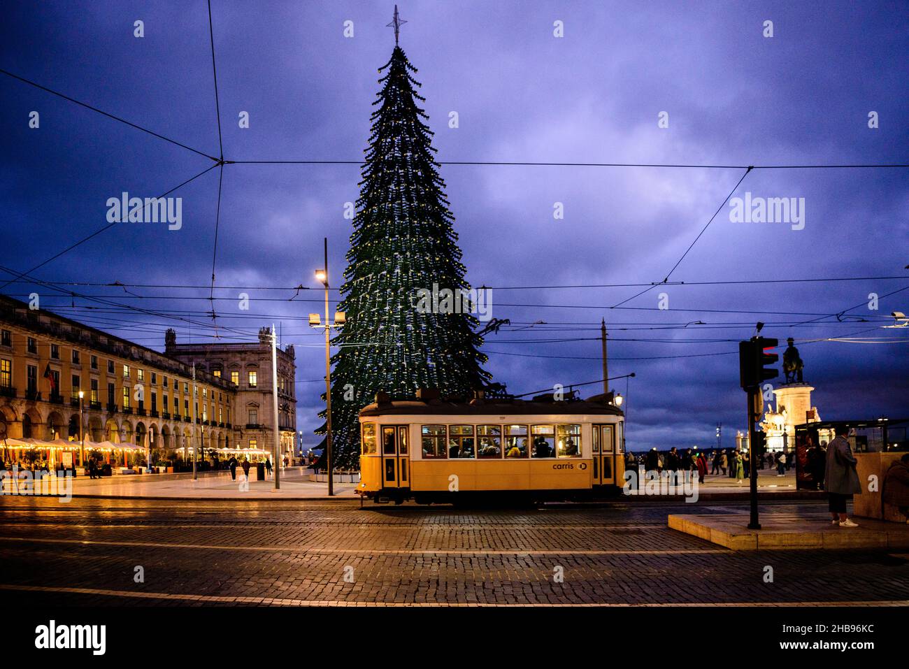 Christmas lights in Lisbon Stock Photo - Alamy