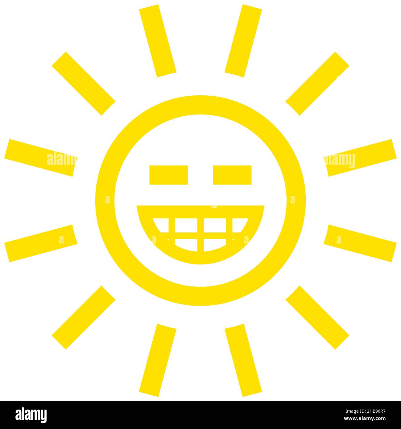 Sun smiley yellow sign symbol icon isolated - vector illustration Stock ...