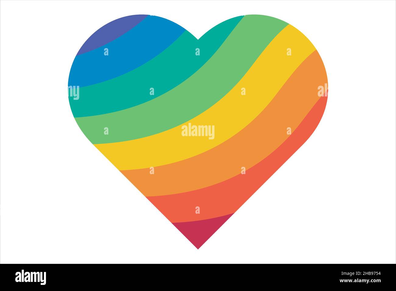 Rainbow Heart Shape vector illustration isolated on white Stock Vector ...