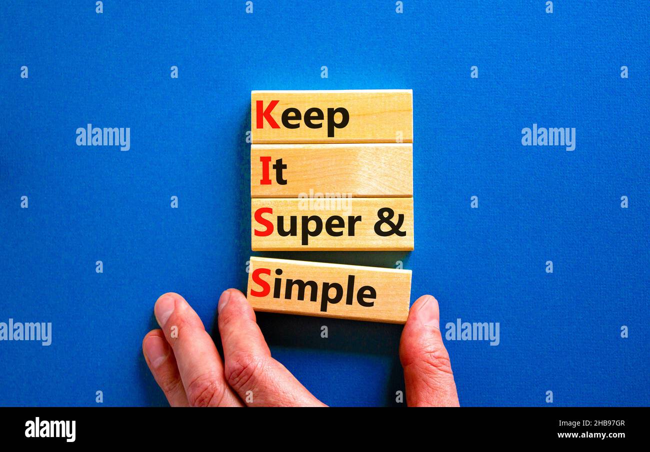 KISS keep it super and simple symbol. Concept words KISS keep it super ...