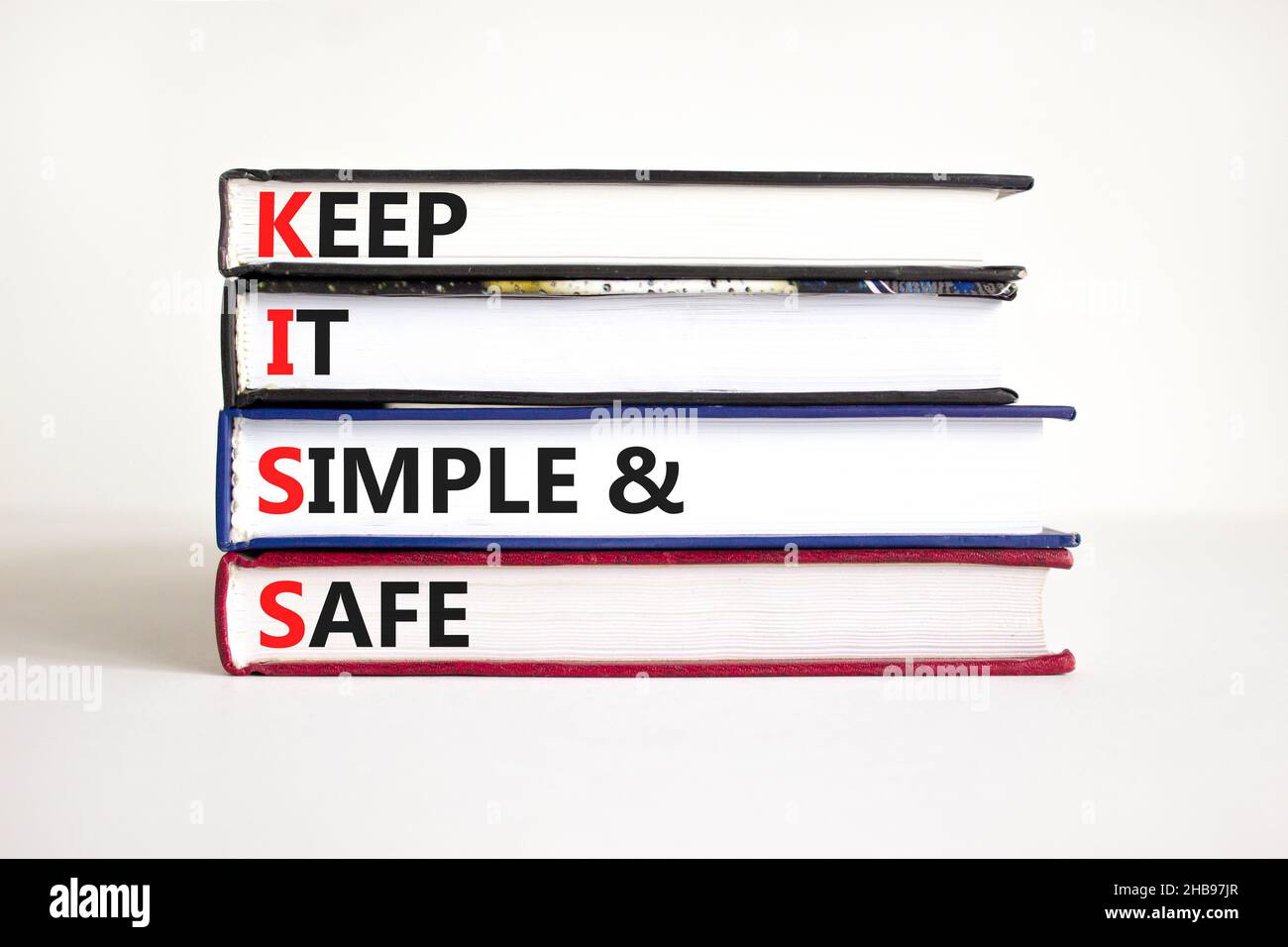 KISS keep it simple and safe symbol. Concept words KISS keep it simple ...