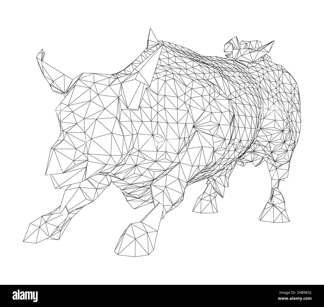 The Charging Bull. 3d illustration Stock Photo - Alamy