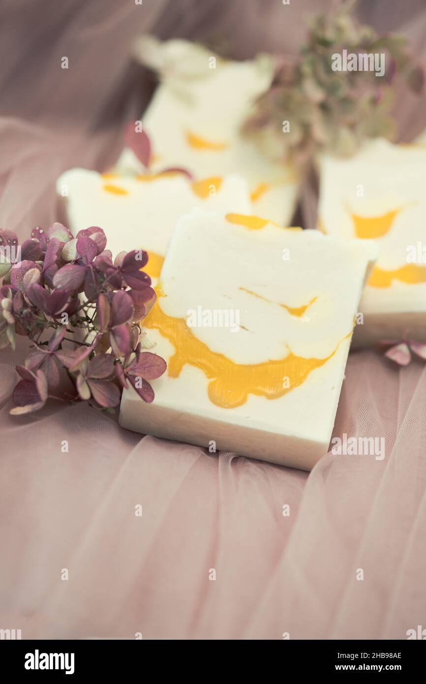 Organic lye soap. Concept of home natural organic skin care. Spa ...