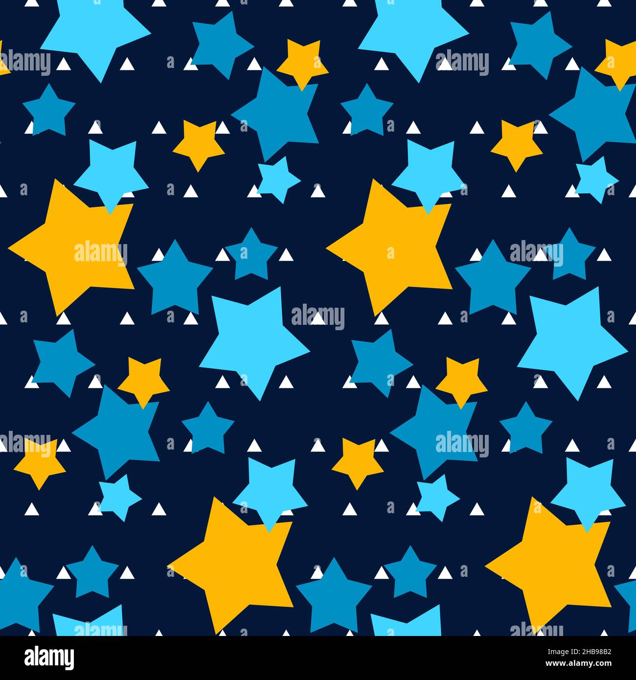 Vector seamless Memphis pattern with stars. Night sky Stock Vector ...