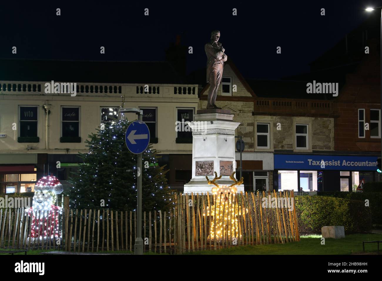Ayr, Ayrshire, Scotland, UK. Christmas Lights and decorations around ...