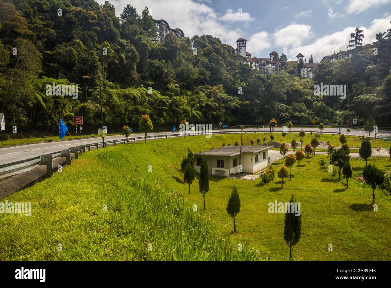 Road near Tanah Rata town in the Cameron Highlands, Malaysia Stock ...