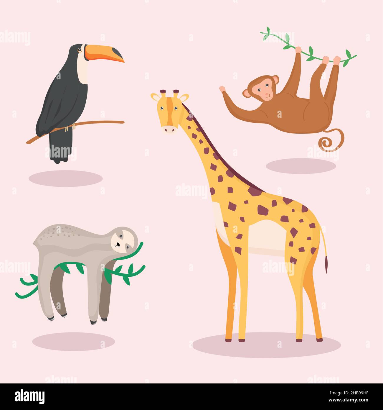 cute exotic animals Stock Vector Image & Art - Alamy