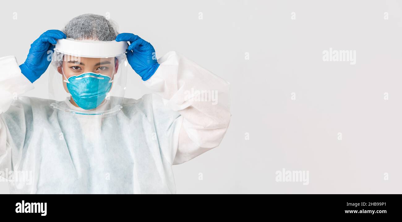 Covid-19, coronavirus disease, healthcare workers concept. Confident ...