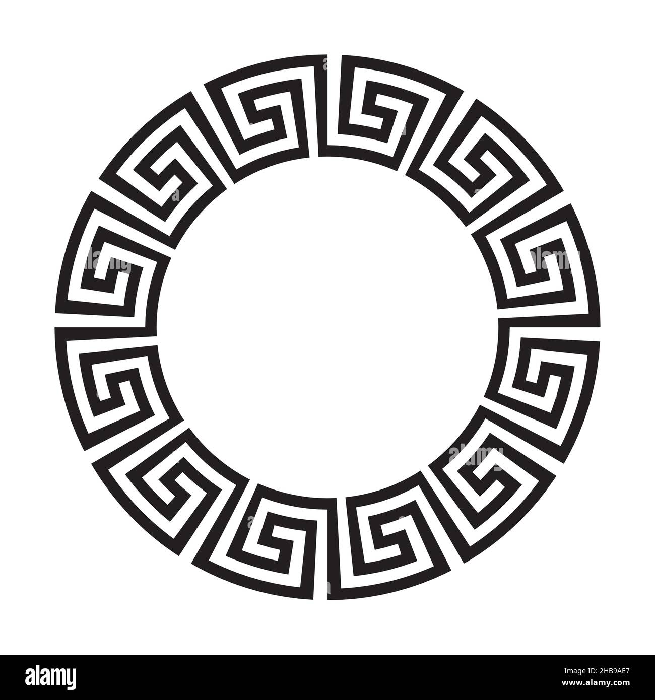 Circle frame of simple greek pattern Stock Vector Image & Art - Alamy