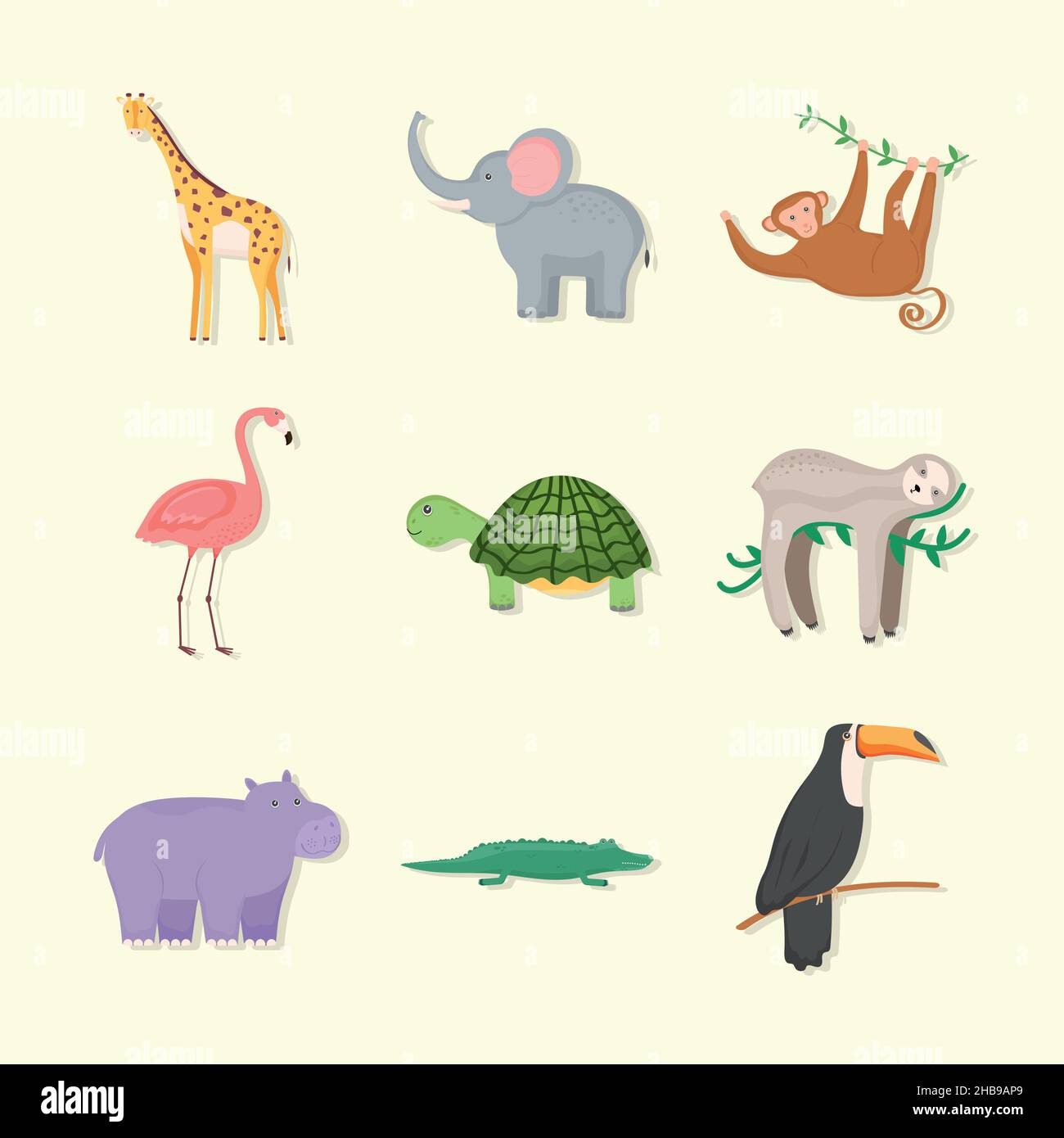 wildlife animals exotic Stock Vector Image & Art - Alamy
