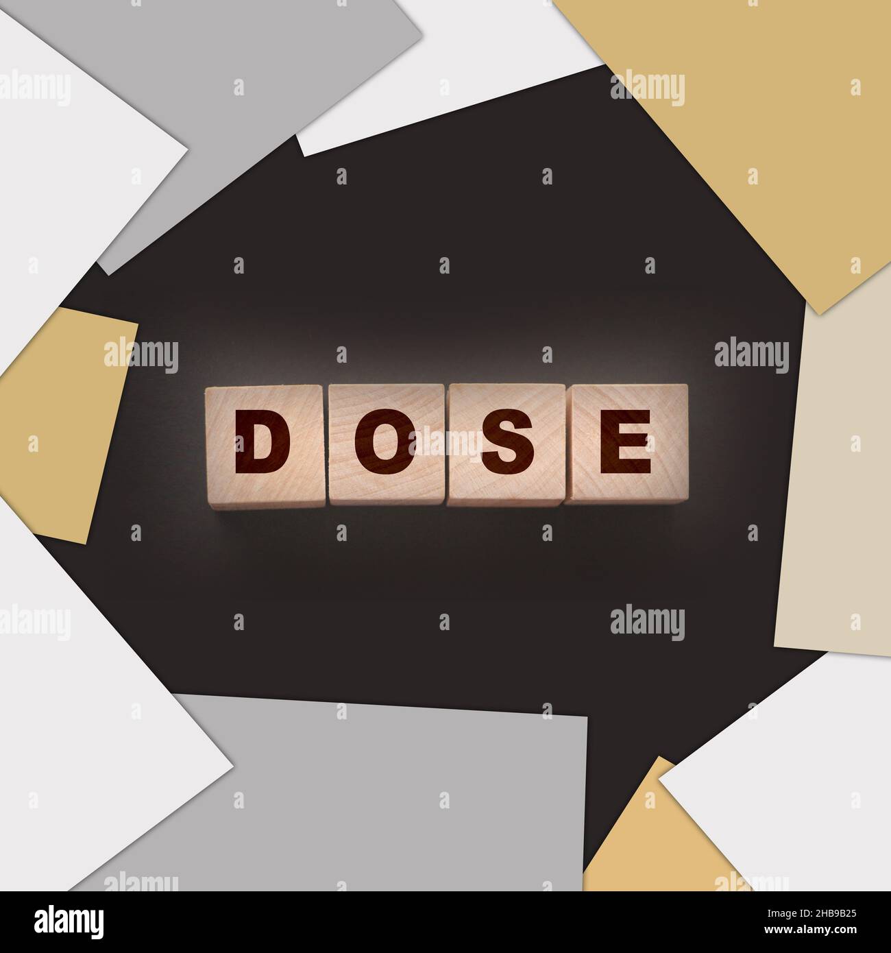 Wooden blocks with the word Dose. Medical concept Stock Photo - Alamy