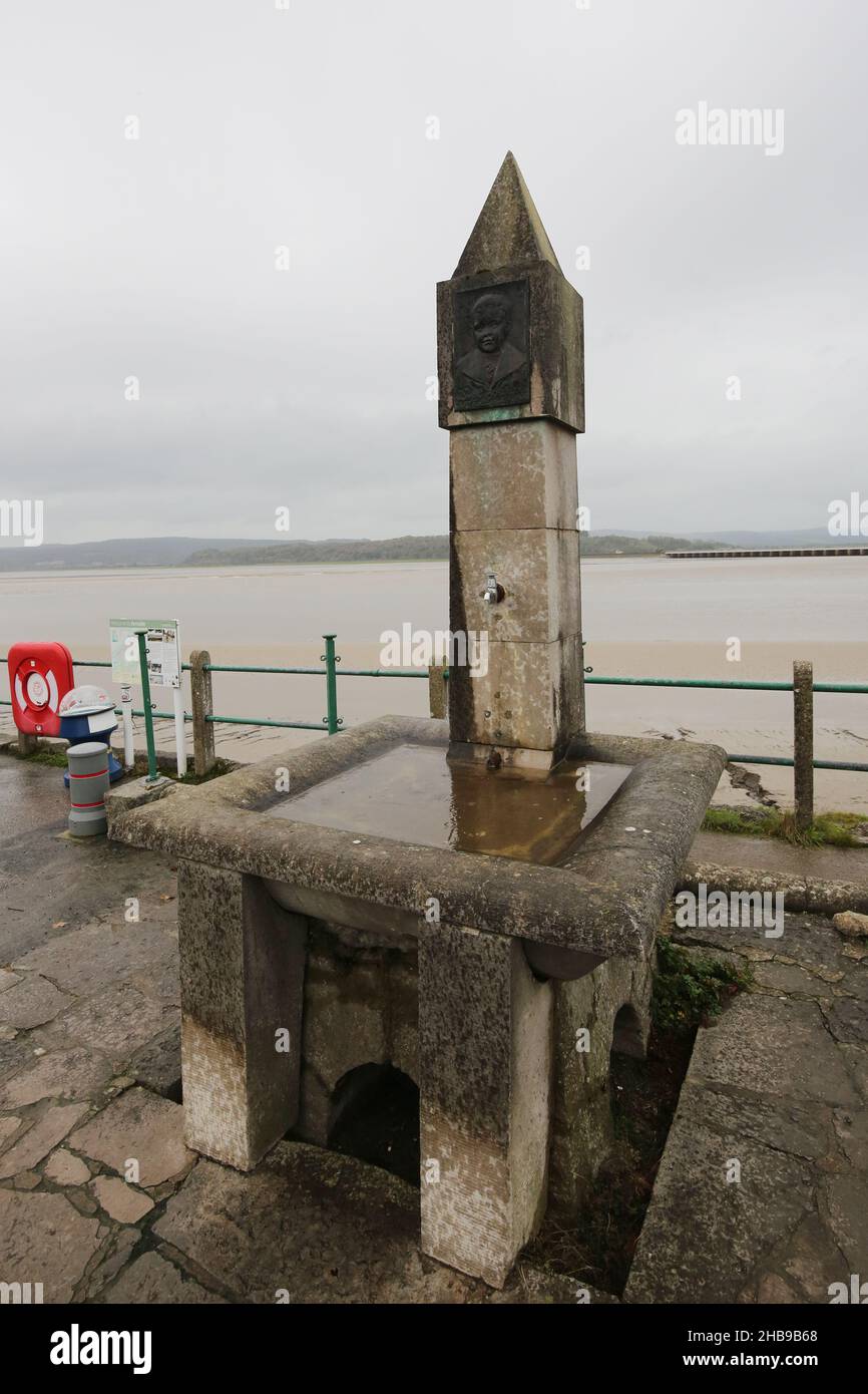 Arnside, Cumbria, England, UK, Memorial drinking fountain. Dedicated to ...