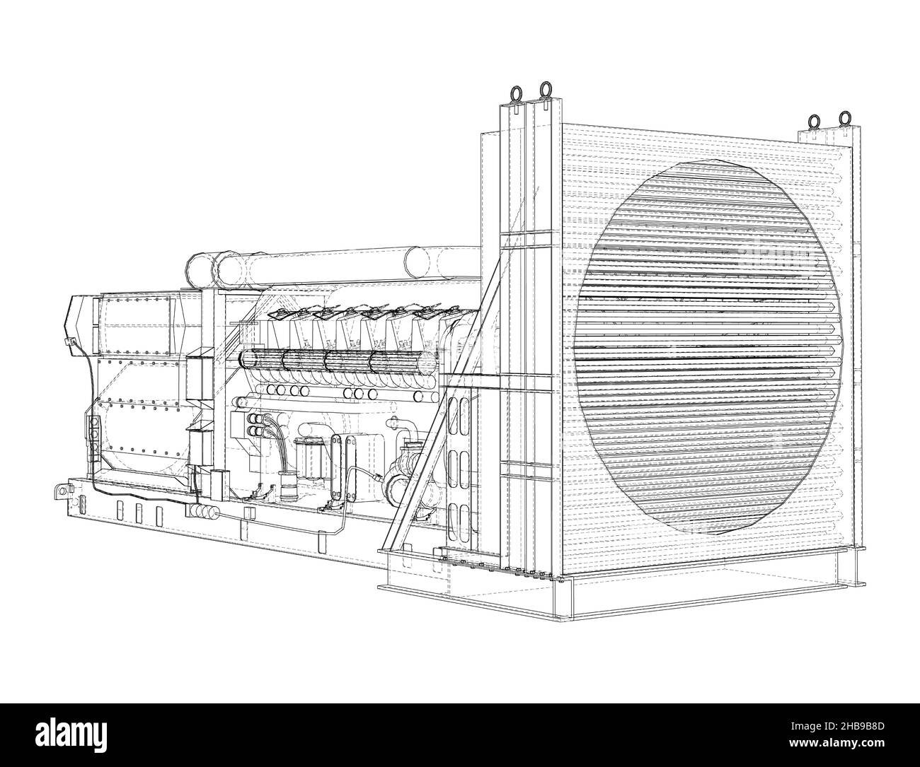 Large industrial diesel generator Stock Photo - Alamy