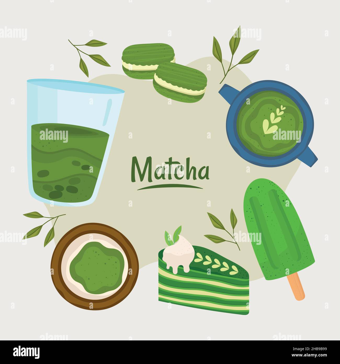 matcha tea natural Stock Vector Image & Art - Alamy
