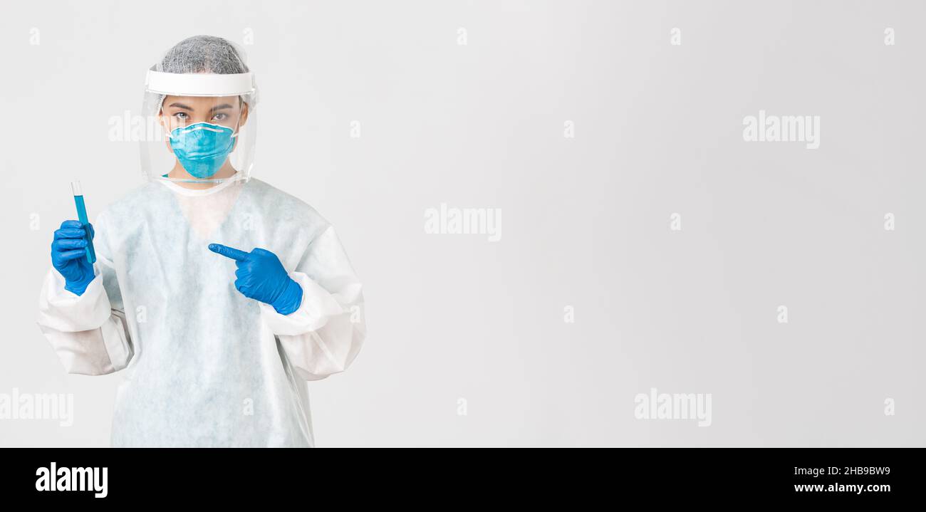 Covid-19, coronavirus disease, healthcare workers concept. Portrait of ...