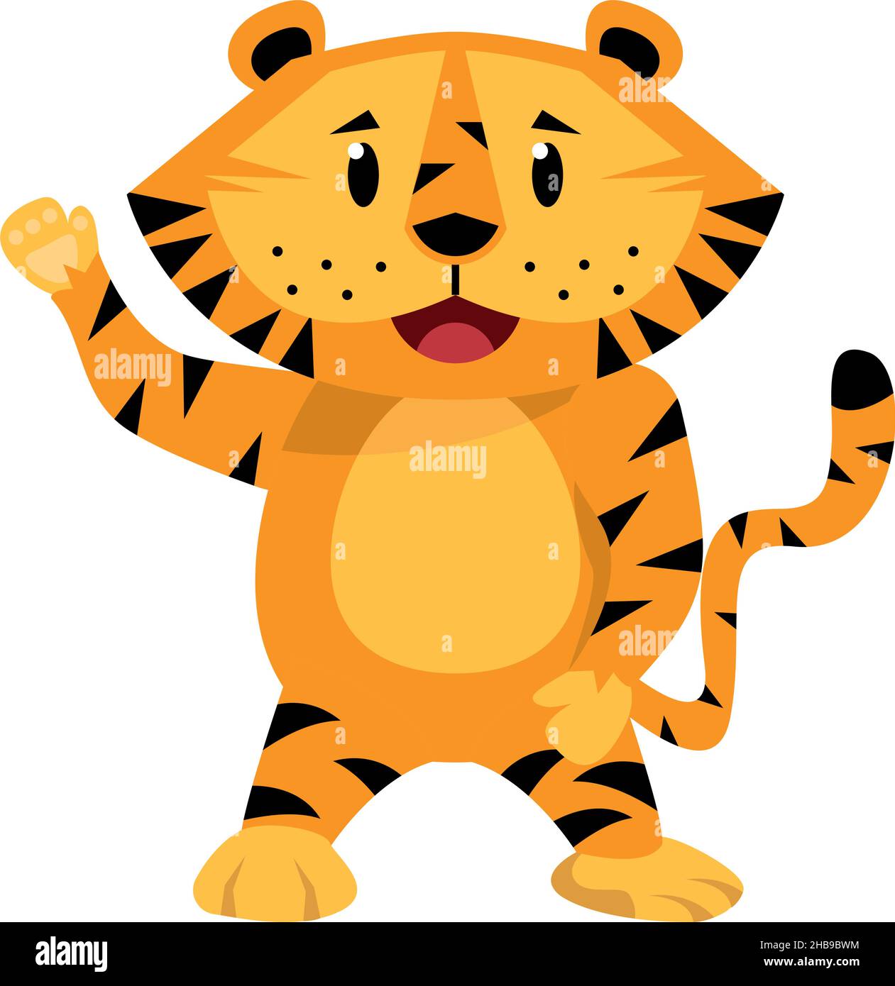 cute tiger waving Stock Vector Image & Art - Alamy