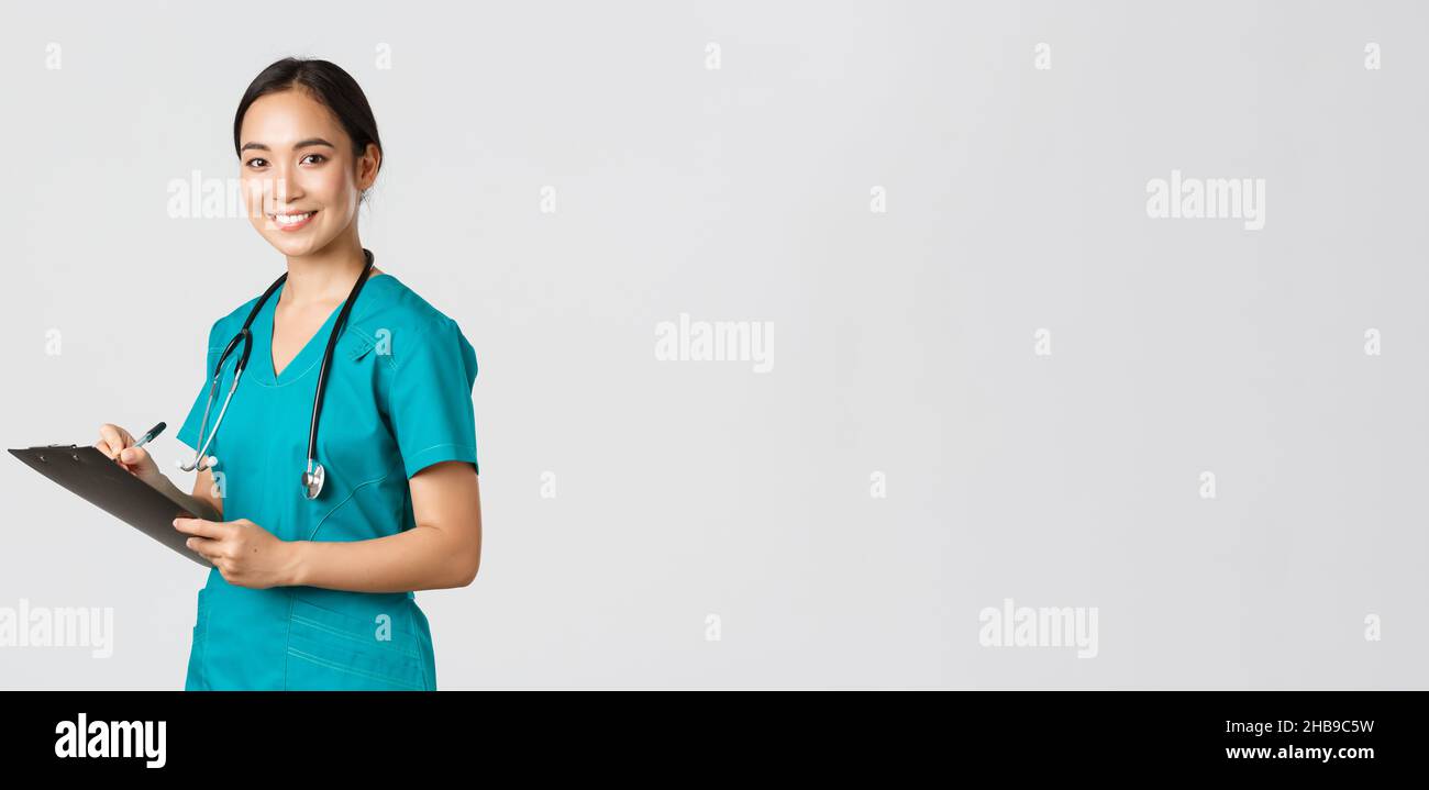 Healthcare workers, preventing virus, quarantine campaign concept ...
