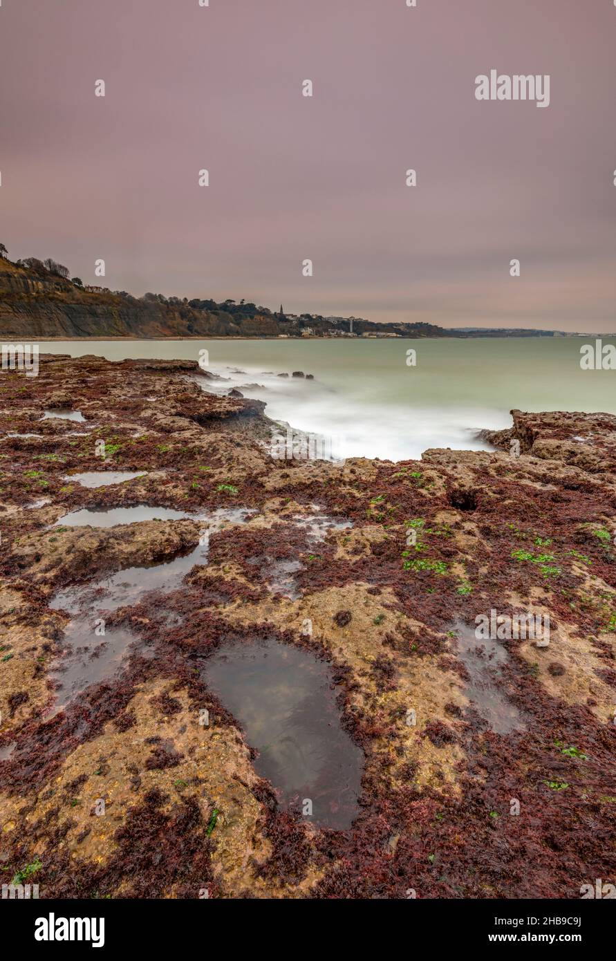 lunar type landscape coastal ledge on the coastline of the isle of ...