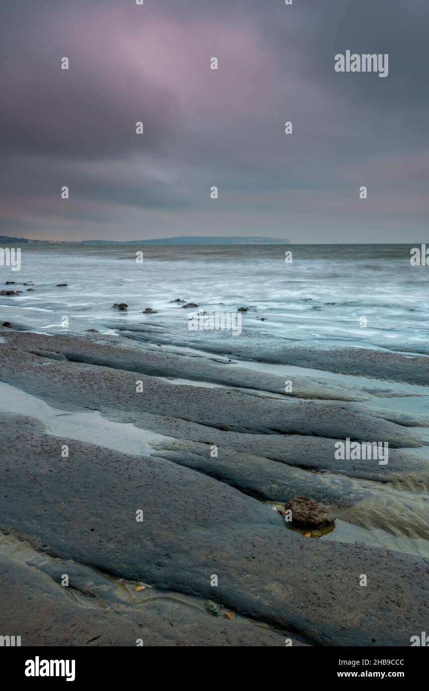 sand formation s and sculptured beach on the isle of wight coastline ...