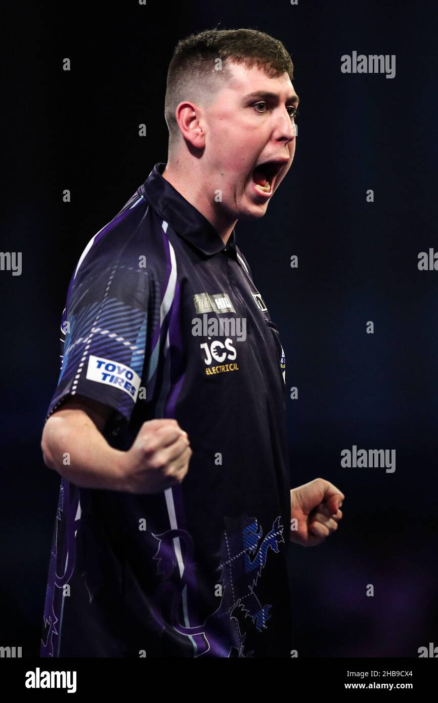 William Borland celebrates after winning a set during day three of the ...