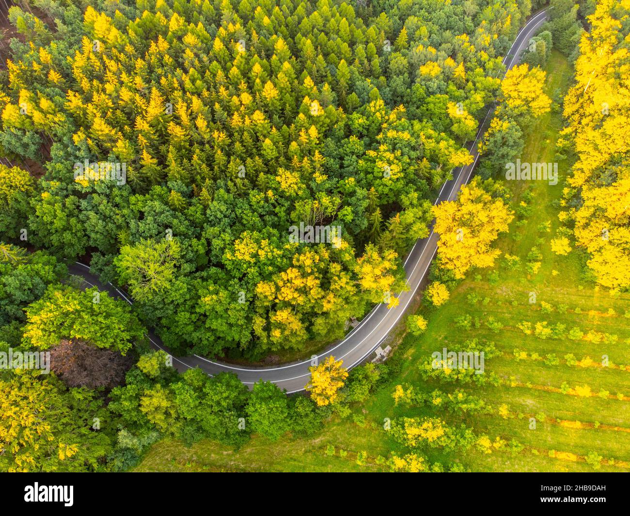 Aerial flying above empty asphalt hi-res stock photography and images ...