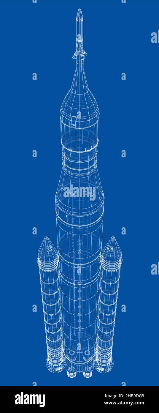 Space rocket concept outline Stock Photo - Alamy