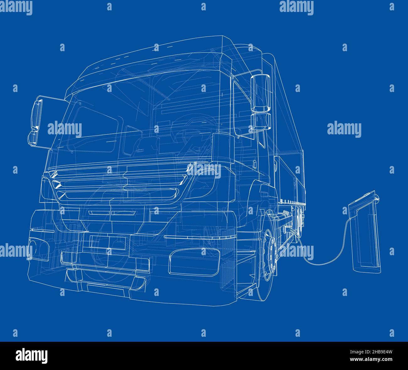 Electric truck and charging station Stock Photo - Alamy