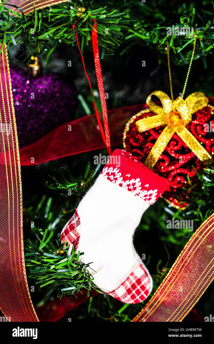 Christmas ornament hanging in the Christmas tree Stock Photo - Alamy