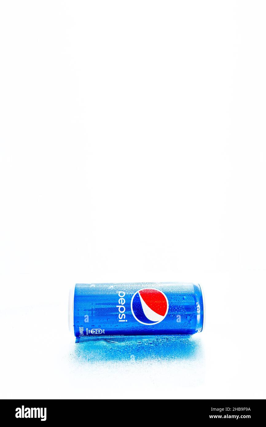 Pepsi can with water droplets in Bucharest, Romania, 2021 Stock Photo ...