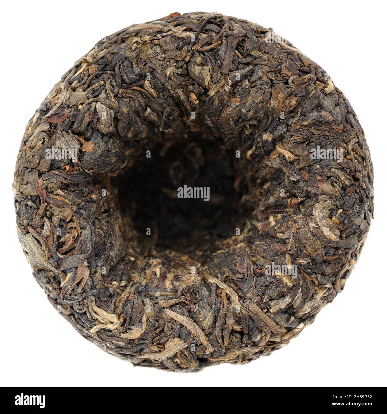 Raw green puerh tea bowl shape tuo cha closeup isolated Stock Photo - Alamy