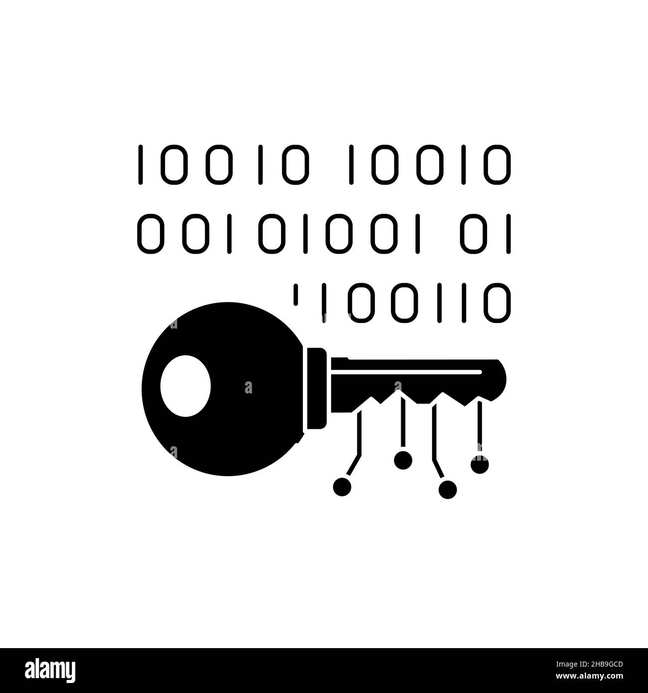 Digital key sign olor line icon. Pictogram for web page, mobile app ...