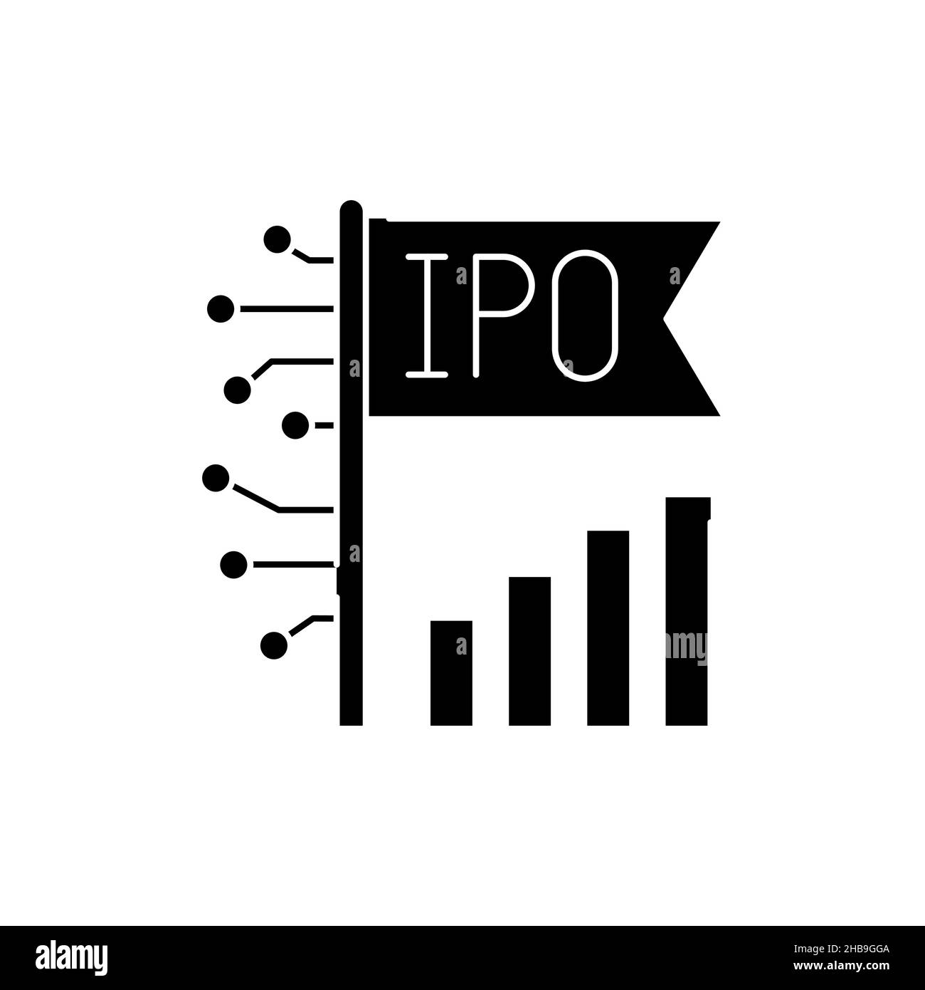 IPO sign olor line icon. Initial public offering. Pictogram for web ...