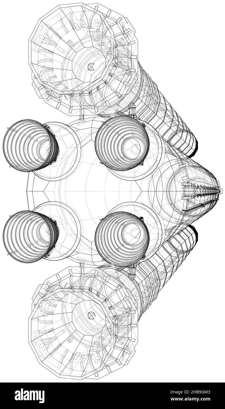 Space rocket concept outline Stock Photo - Alamy