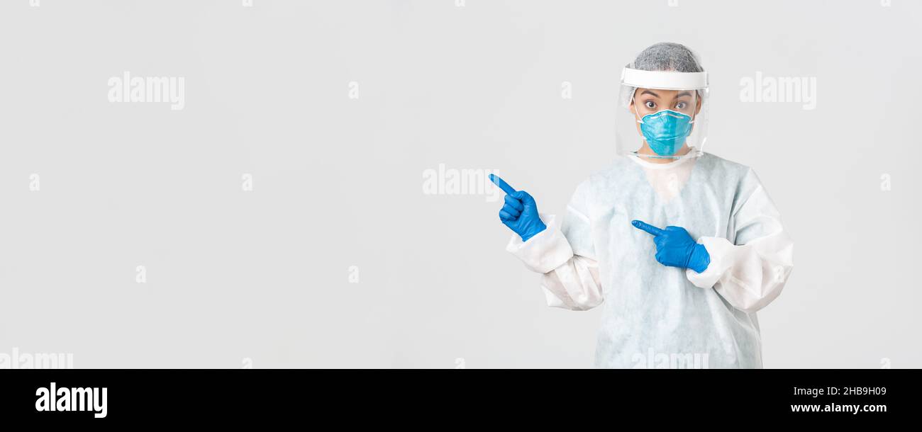 Covid-19, coronavirus disease, healthcare workers concept. Surprised ...