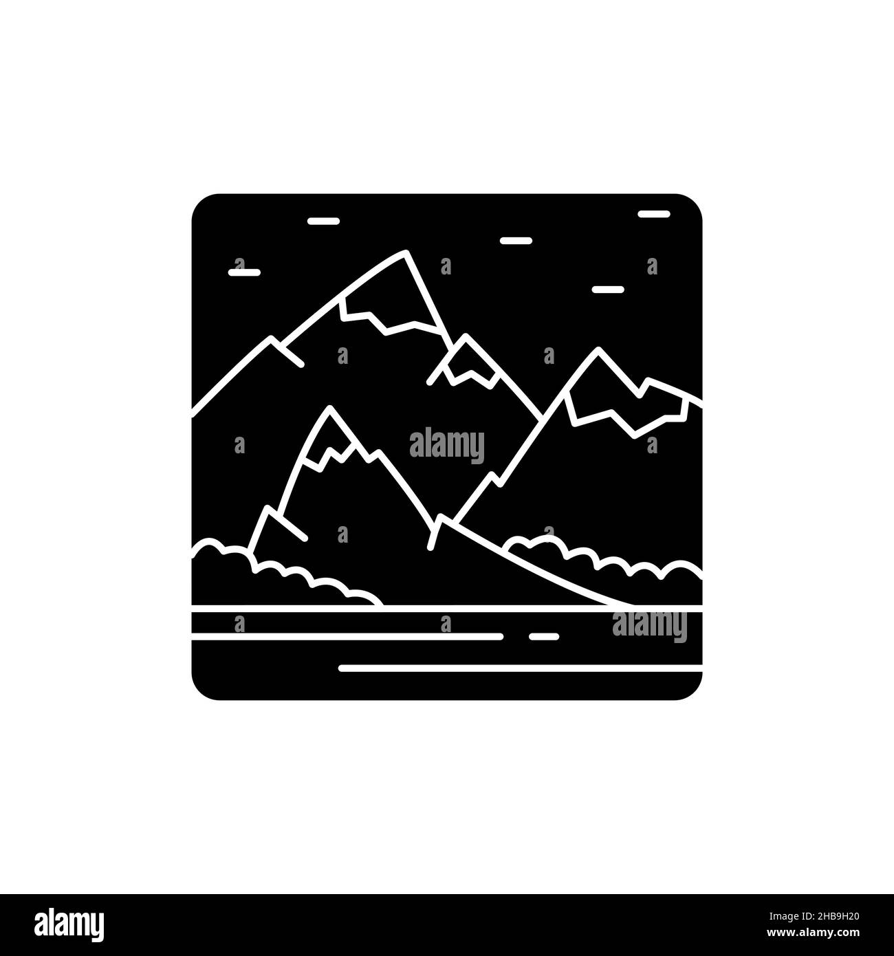 Rocks Landscape Color Line Icon Isolated Vector Element Outline Pictogram For Web Page Mobile