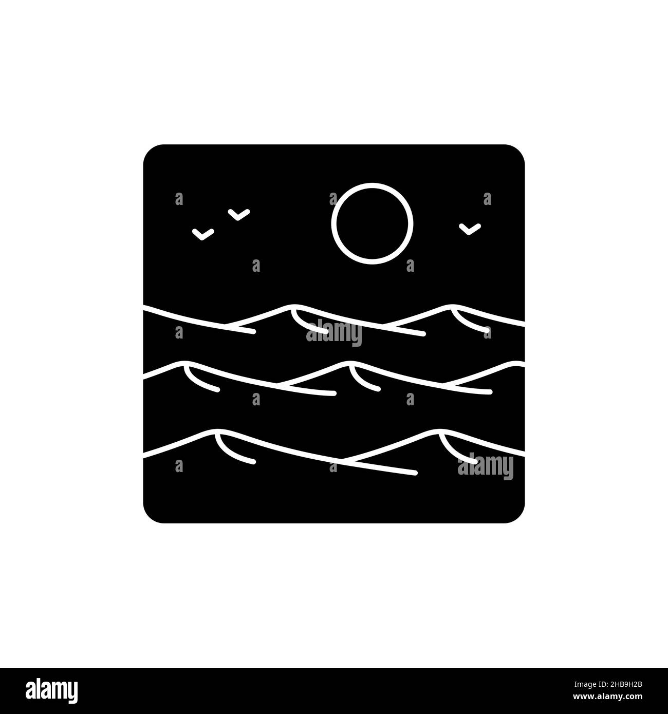 Desert color line icon. Isolated vector element. Outline pictogram for ...