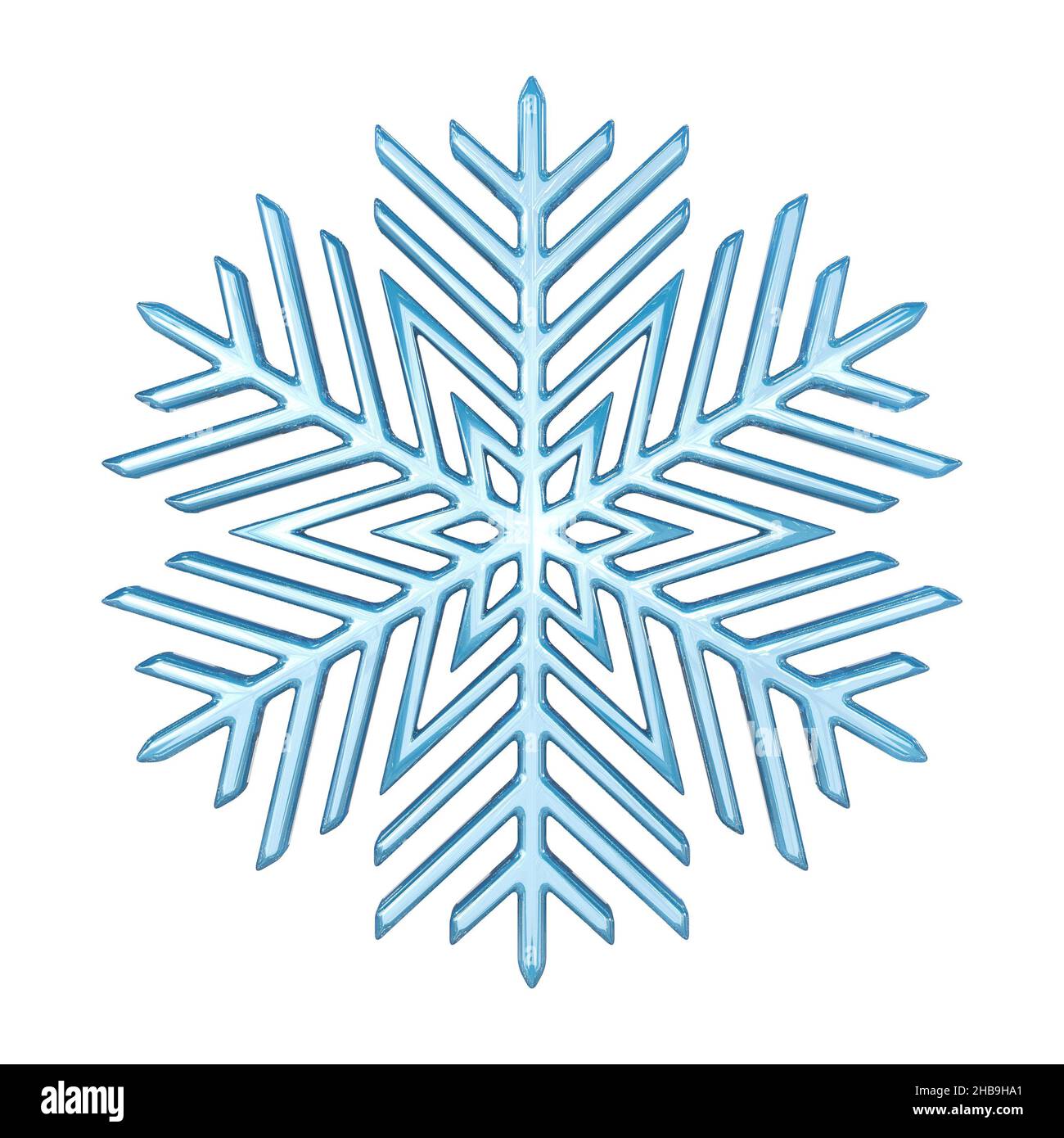 Christmas snowflake 3D rendering illustration isolated on white ...