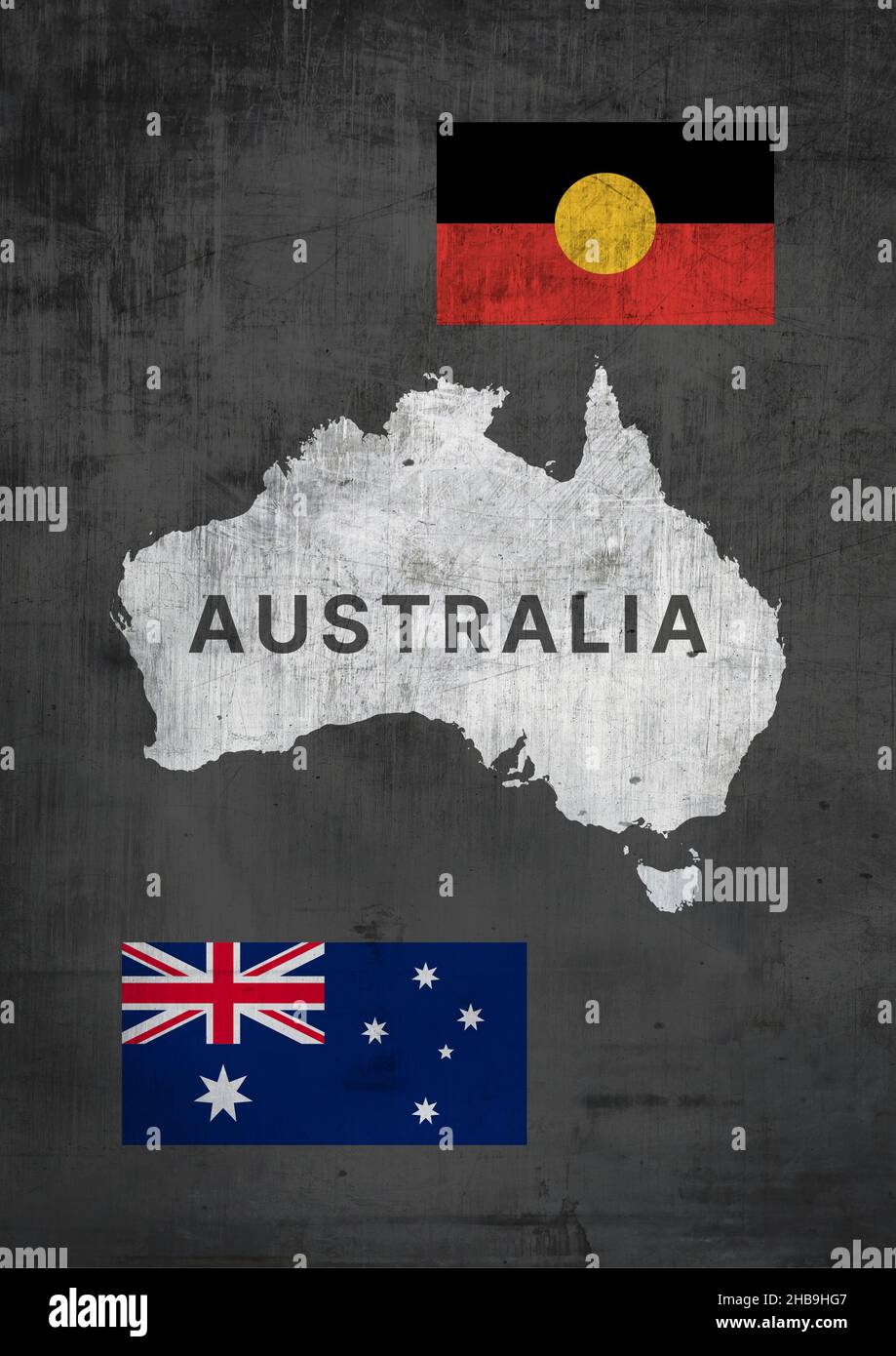Aboriginal Flag And Australian Flag