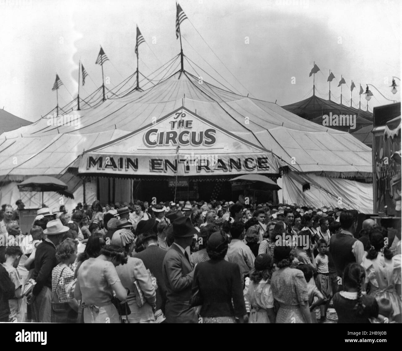 Circus tent flags Black and White Stock Photos & Images - Alamy