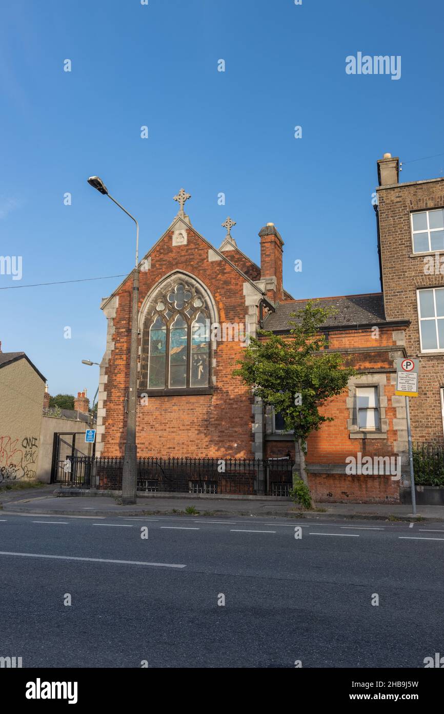 DUBLIN, IRELAND - Jul 25, 2021: A vertical shot of an old church in ...