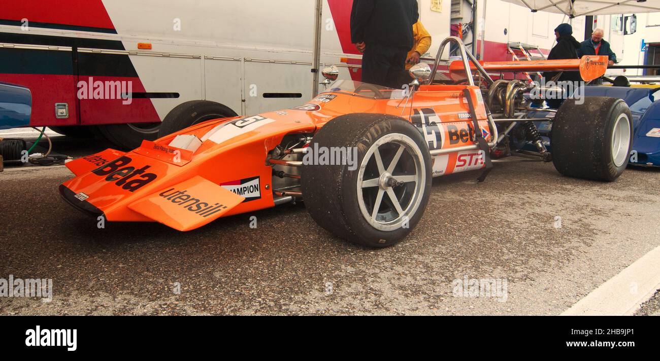PES, ITALY - Oct 15, 2021: A vintage March 2 car in a race in Pesaro ...