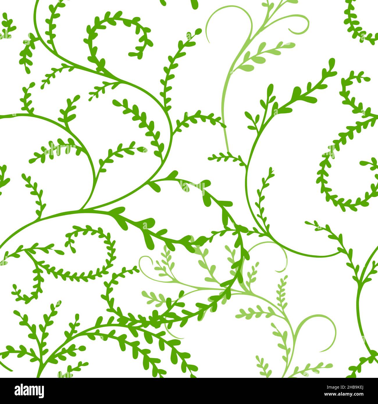 Green seamless background beautiful twigs. Vector illustration Stock ...