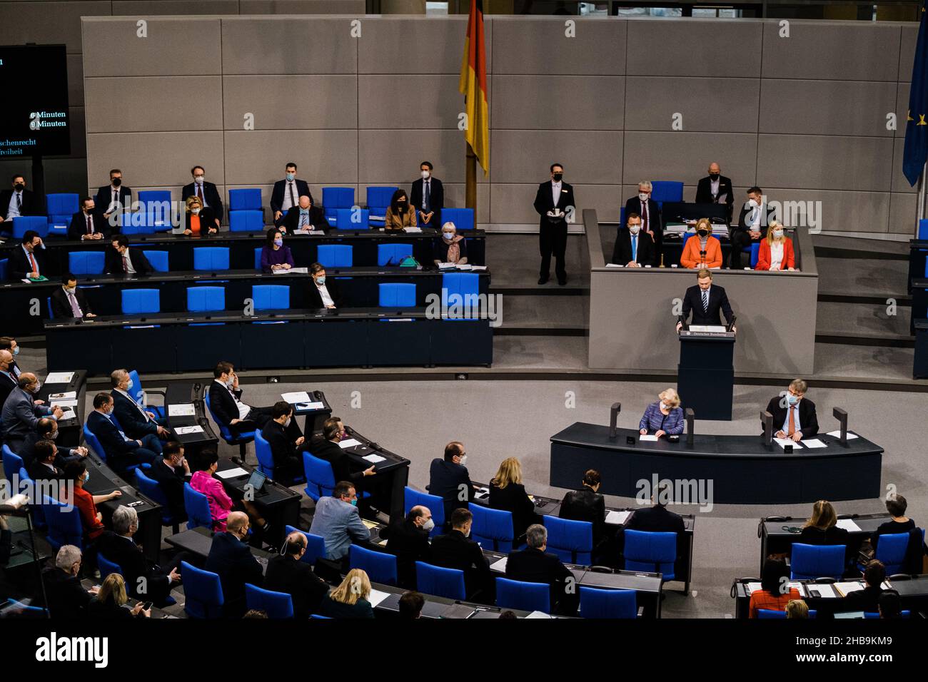 Berlin, Germany. 16th Dec, 2021. Members of the 20th Bundestag, the ...