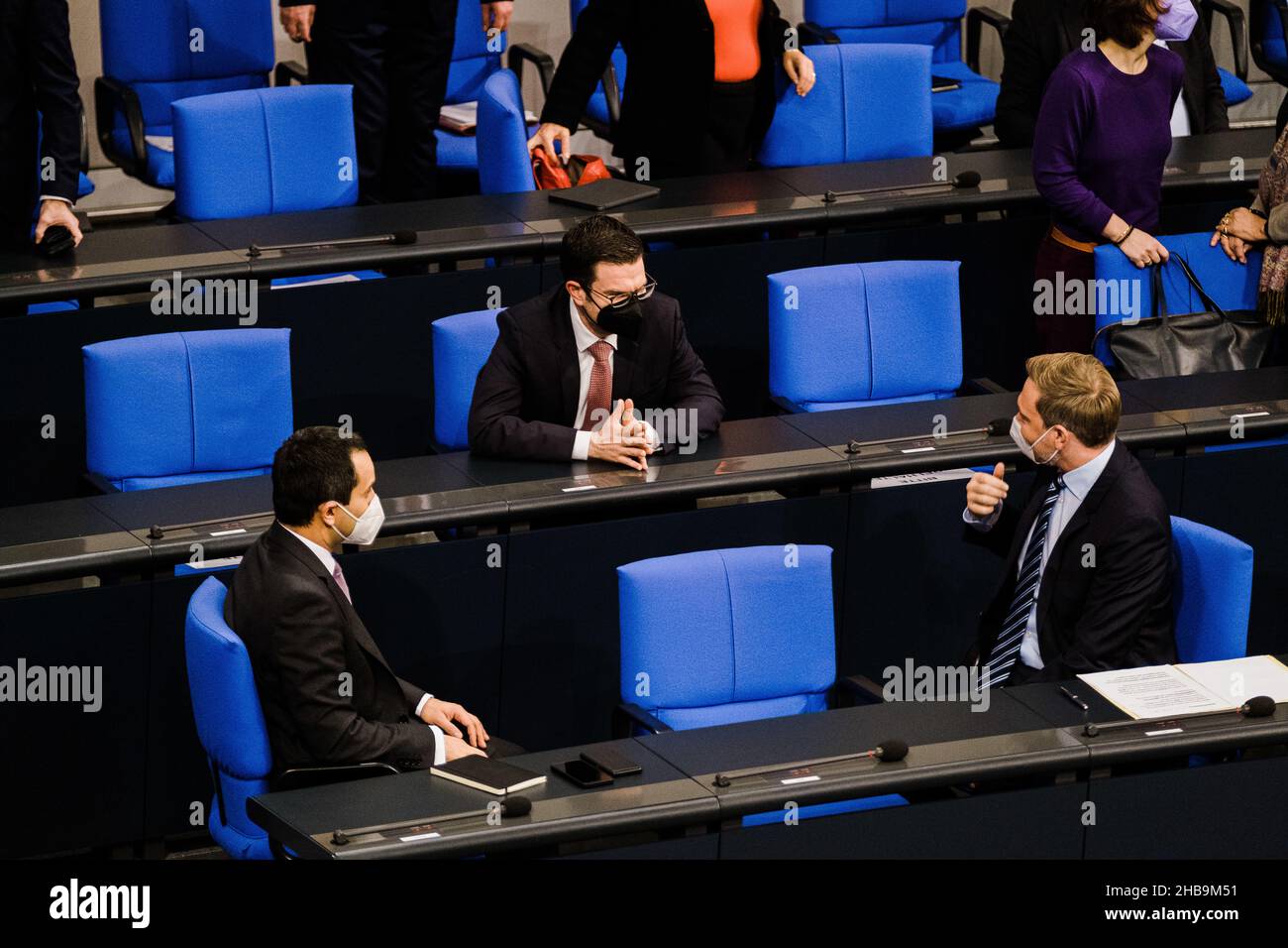 Berlin, Germany. 16th Dec, 2021. Members of the 20th Bundestag, the ...